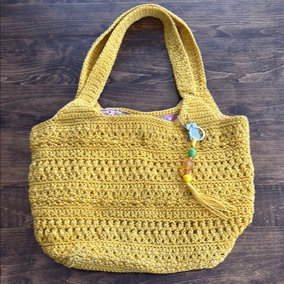 Lina | Bags | Lina Gold Crochet Tote Lined Snap Closure Bag | Poshmark